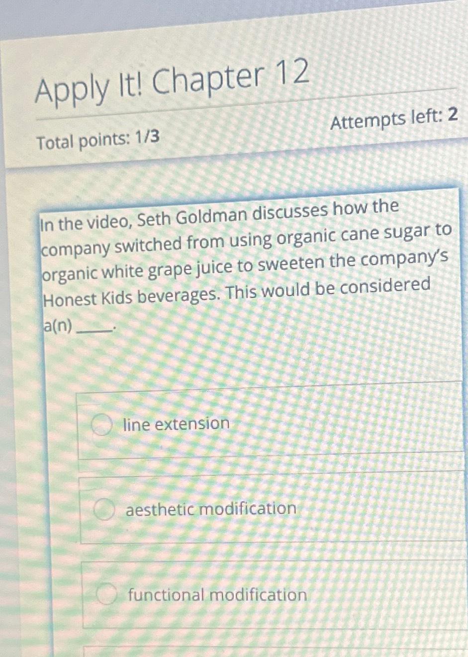 Solved Apply It! ﻿Chapter 12Total points: 13Attempts left: | Chegg.com