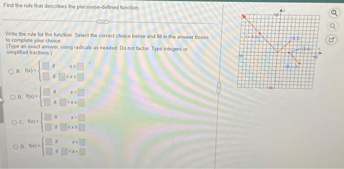 Solved Find the rule that describes the piecewise-defined | Chegg.com