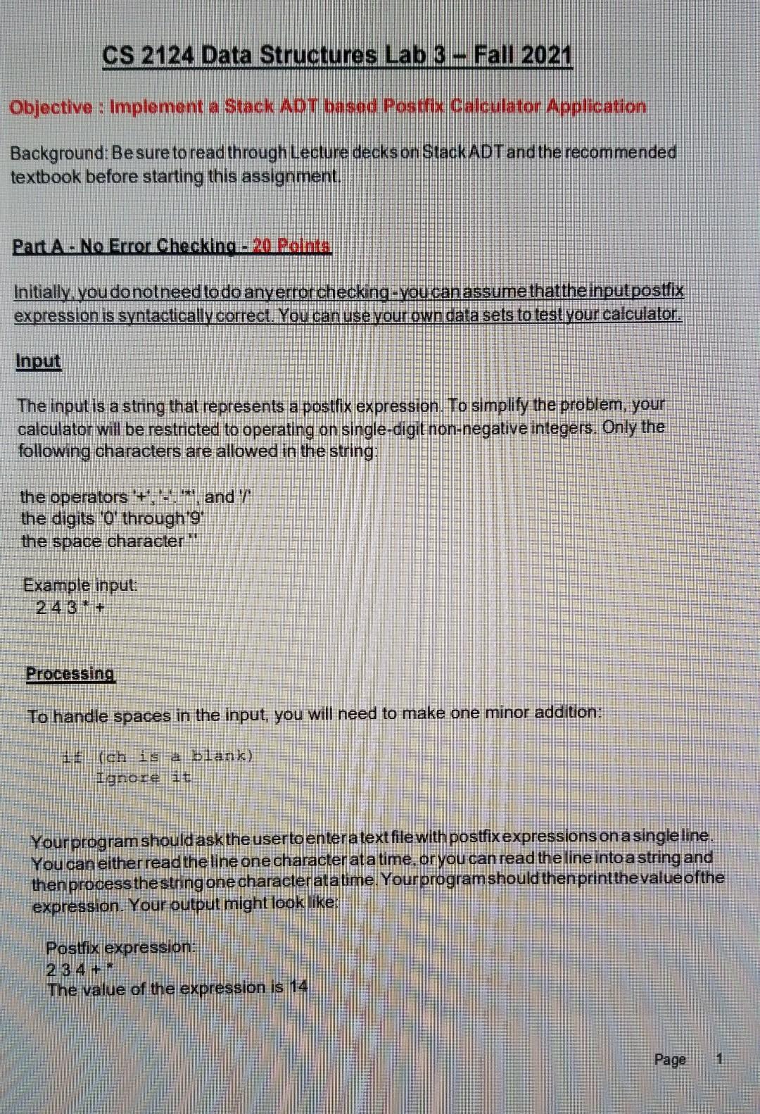 Solved CS 2124 Data Structures Lab 3 – Fall 2021 Objective : | Chegg.com