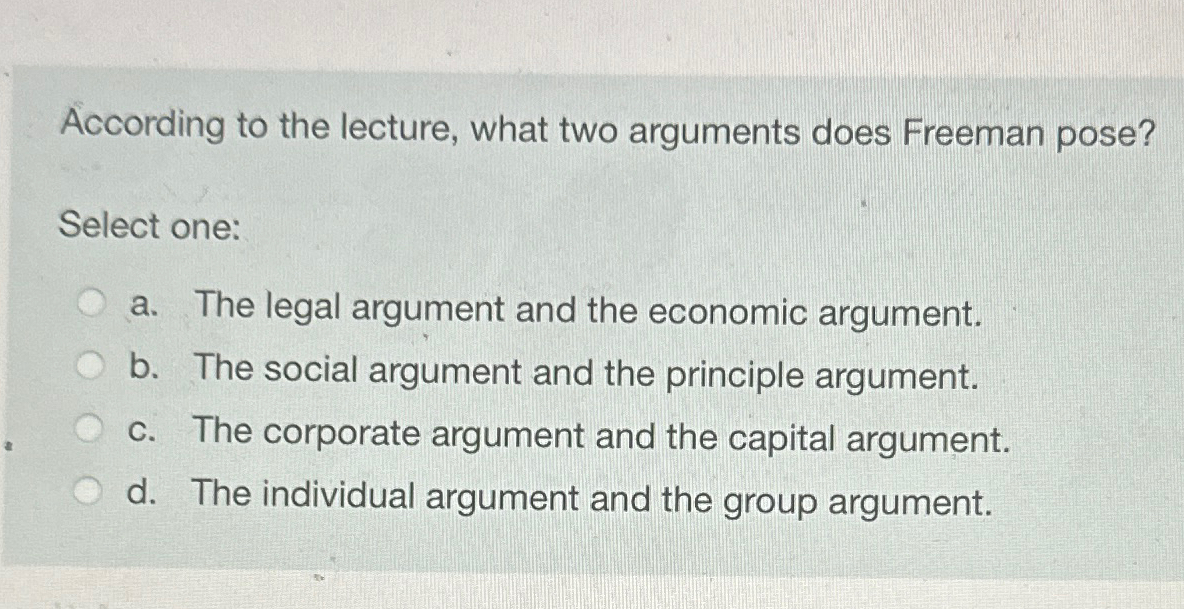 Solved According to the lecture, what two arguments does | Chegg.com