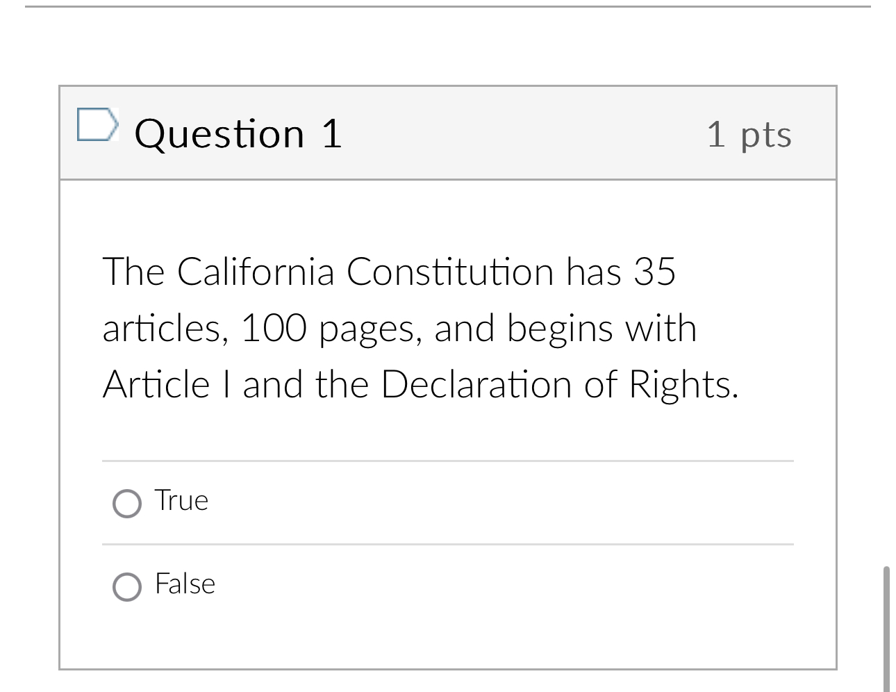 Solved Question 11 ﻿ptsThe California Constitution has 35 | Chegg.com