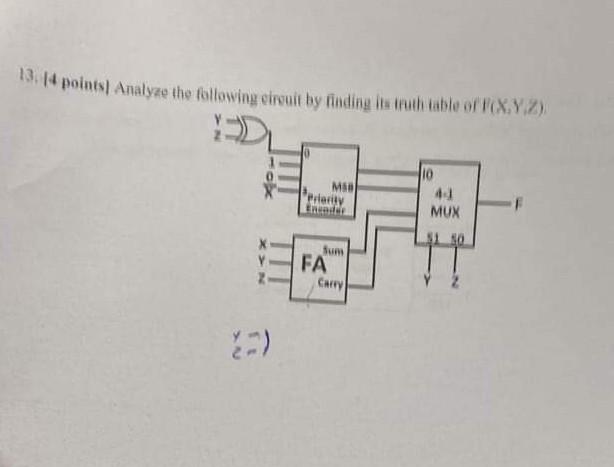 Solved 13. I4 points] Analyze the following cirouit by | Chegg.com