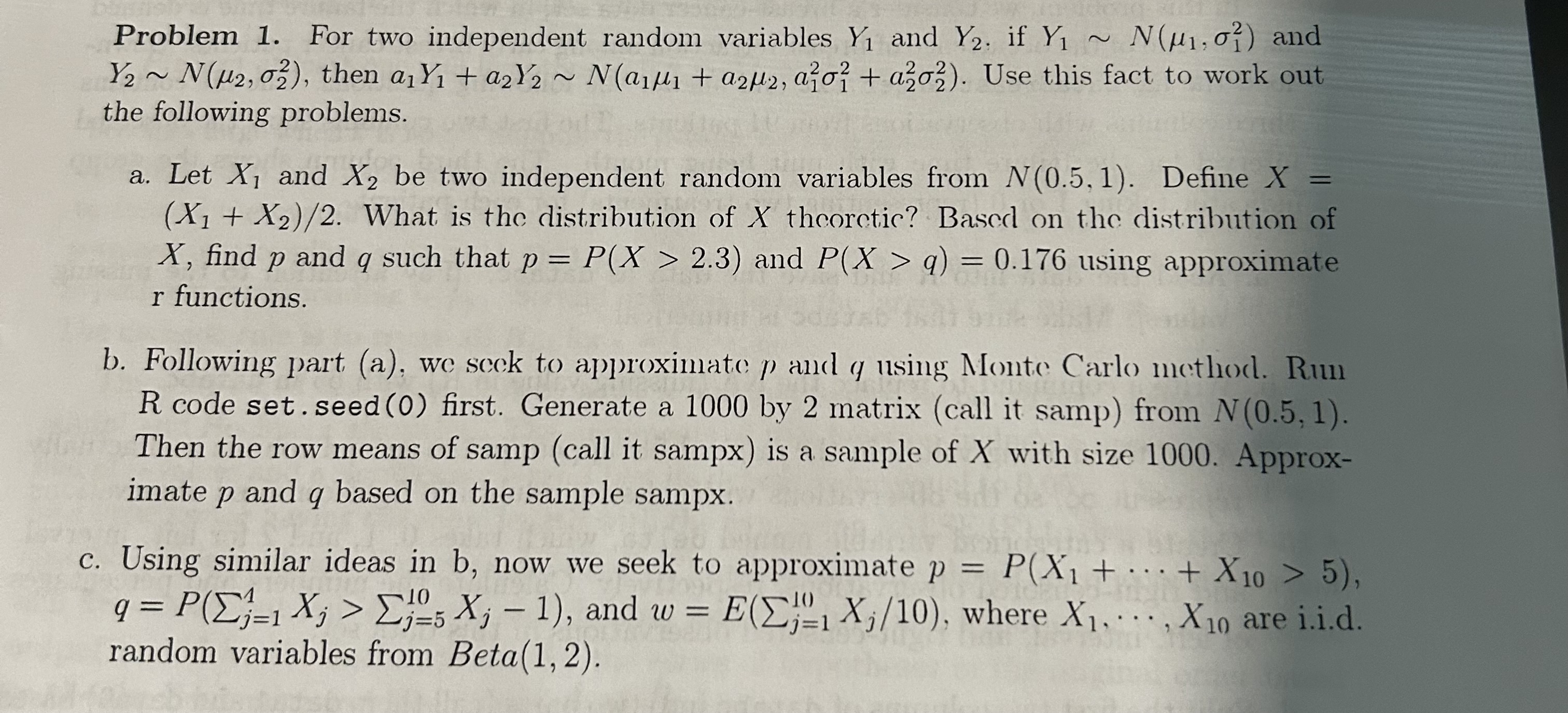 Solved Write USING R CODE. Refer to the image. This is a | Chegg.com