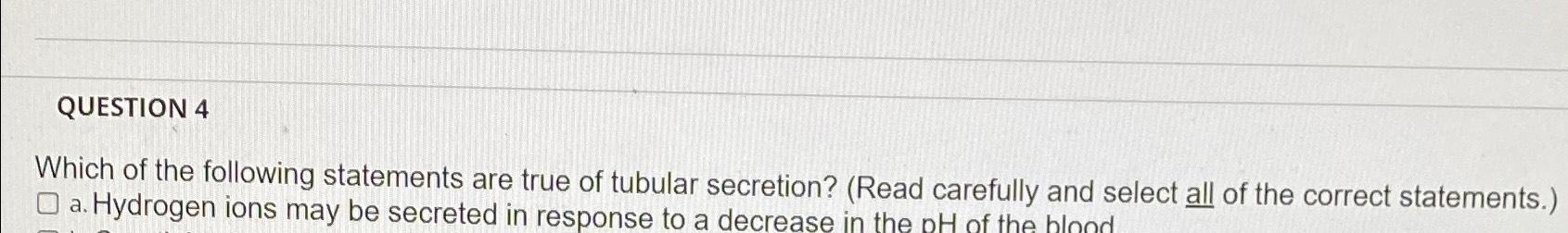 Solved QUESTION 4Which of the following statements are true | Chegg.com