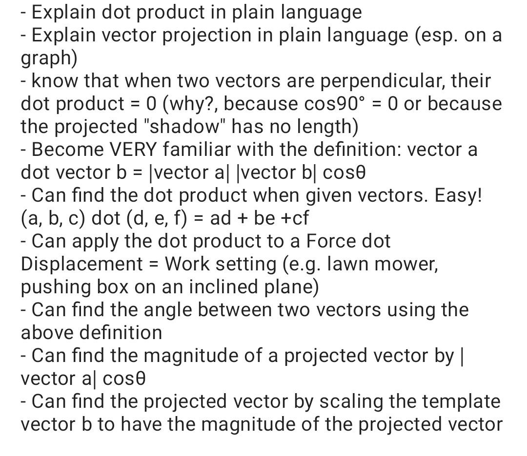 Solved - Explain dot product in plain language - Explain | Chegg.com