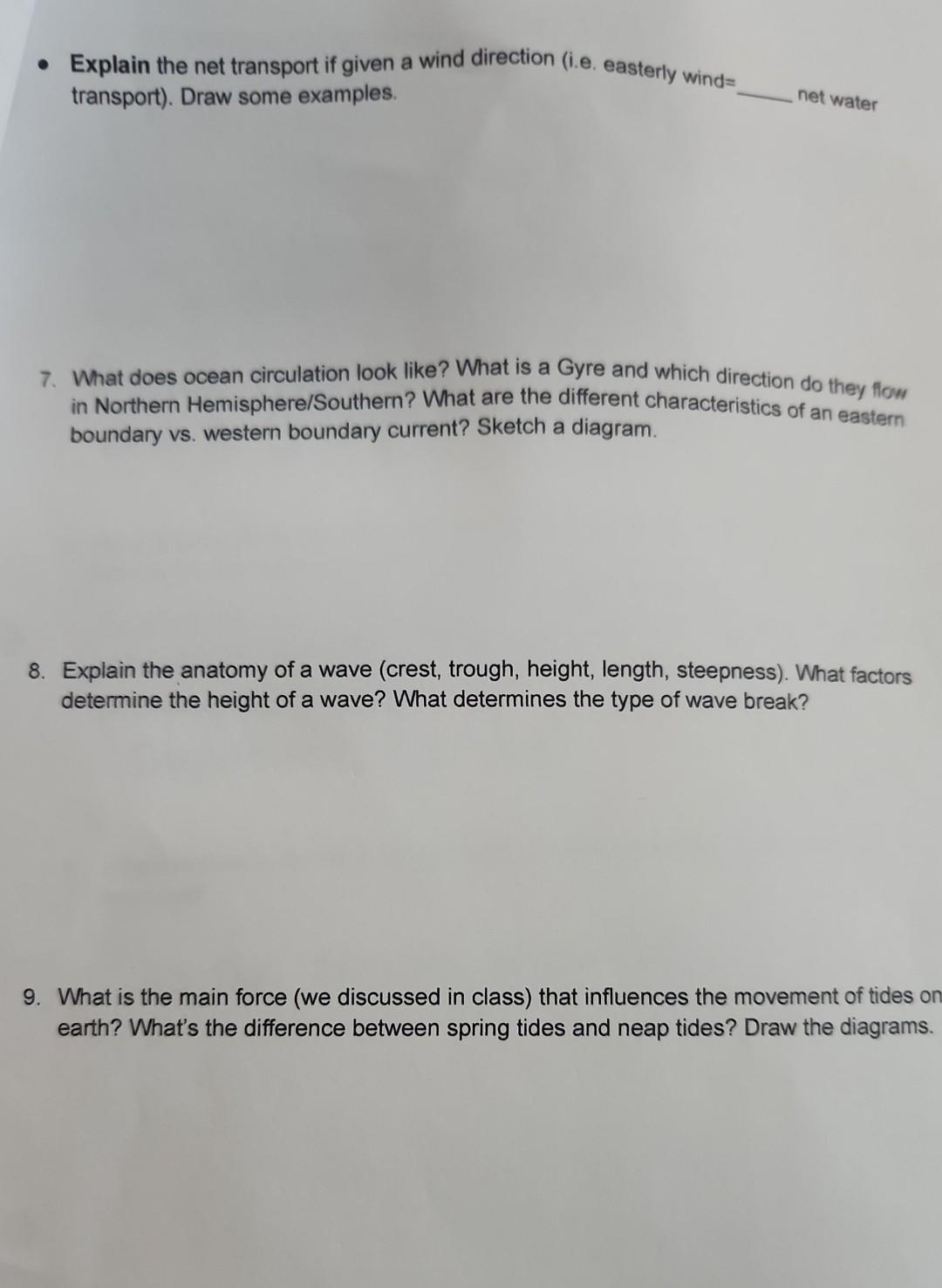 Solved 6. What controls surface water circulation? How do | Chegg.com