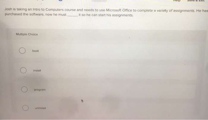 Solved nei Save & CRIE Josh is taking an Intro to Computers | Chegg.com