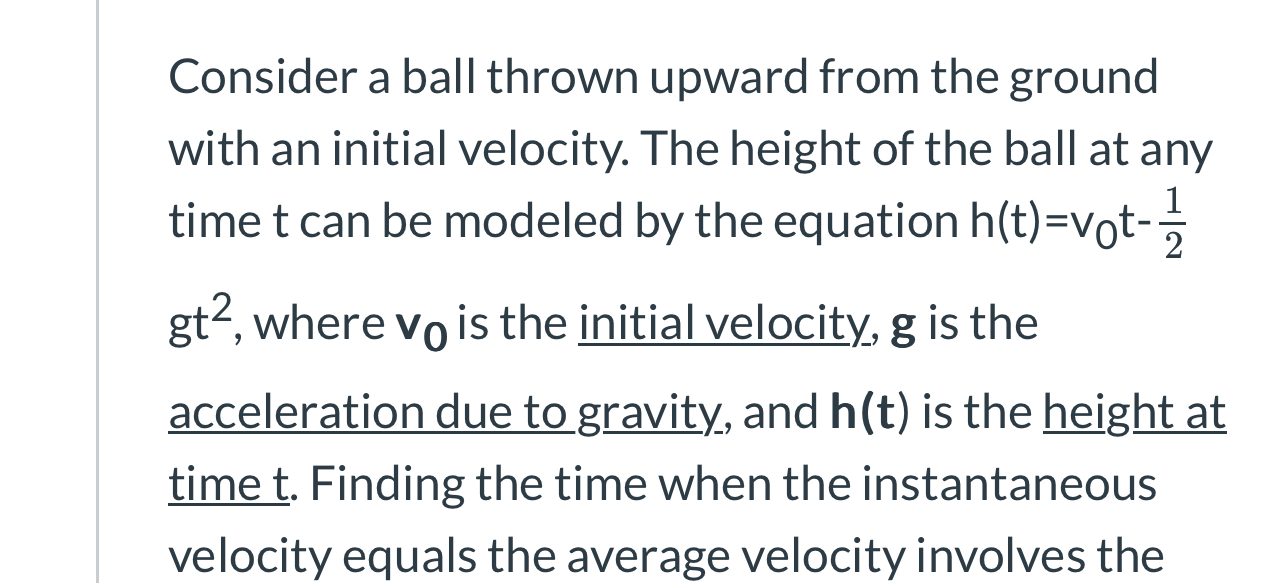 Solved Consider a ball thrown upward from the ground with an | Chegg.com