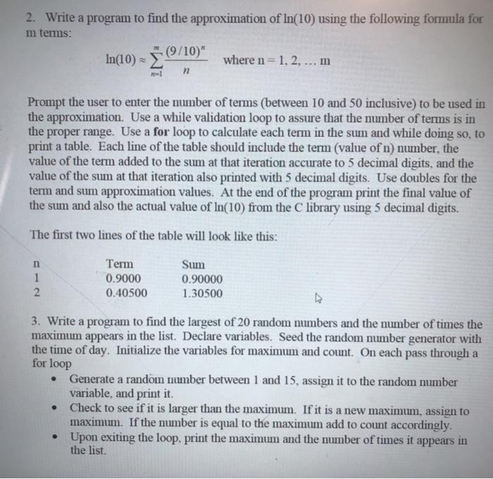 Solved 2 Write A Program To Find The Approximation Of 9863