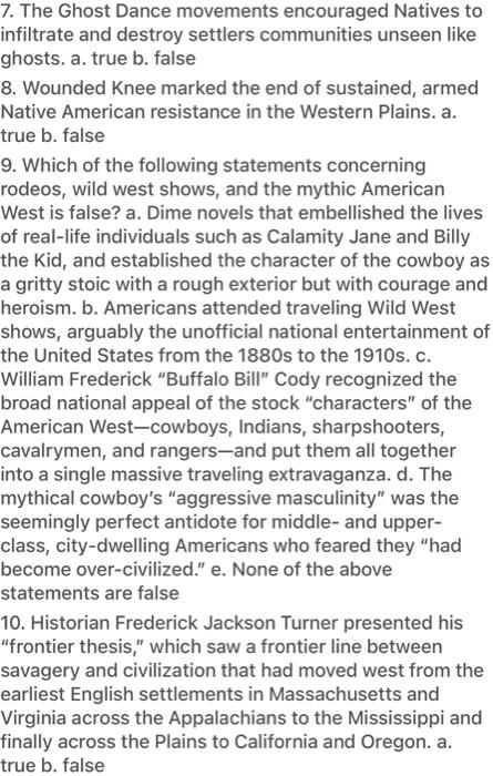 Solved 7. The Ghost Dance movements encouraged Natives to | Chegg.com