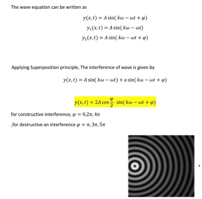 Solved I need to program a two-wave interference equation of | Chegg.com