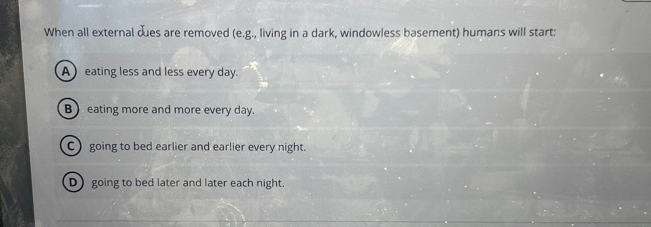Solved When all external dues are removed (e.g., ﻿living in | Chegg.com