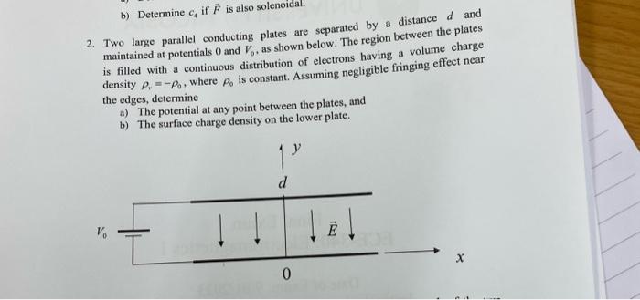 Solved 2. Two large parallel conducting plates are separated | Chegg.com