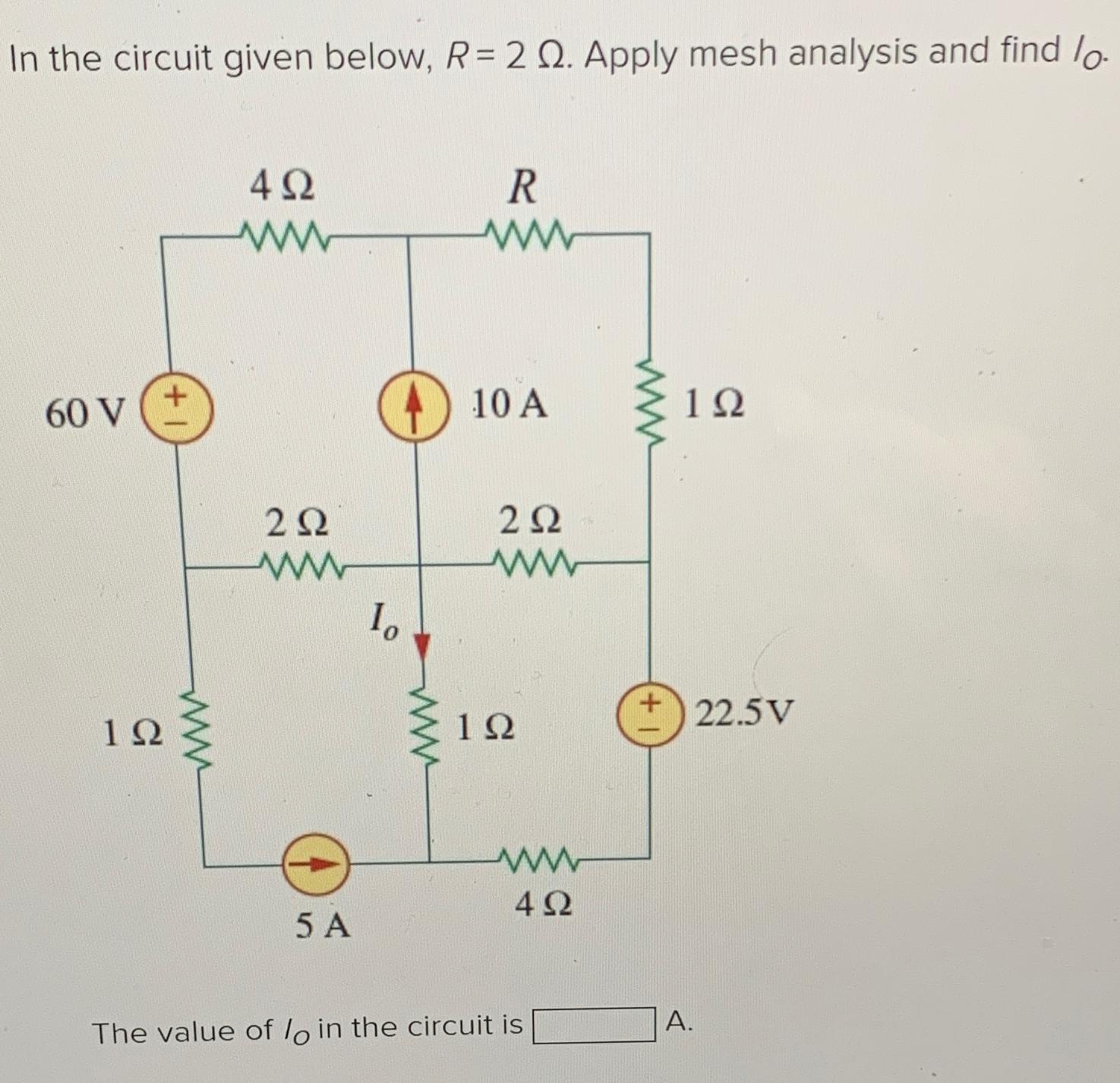 In the circuit given below, R=2Ω. ﻿Apply mesh | Chegg.com