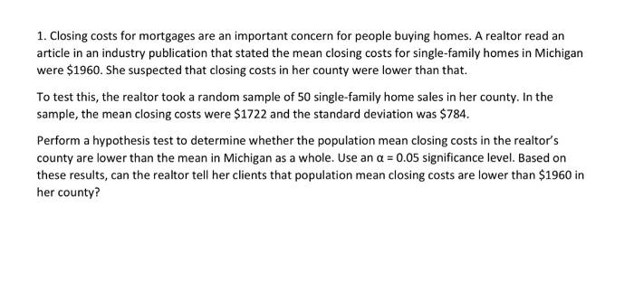 Solved For each problem, show at minimum: 1) The null and | Chegg.com
