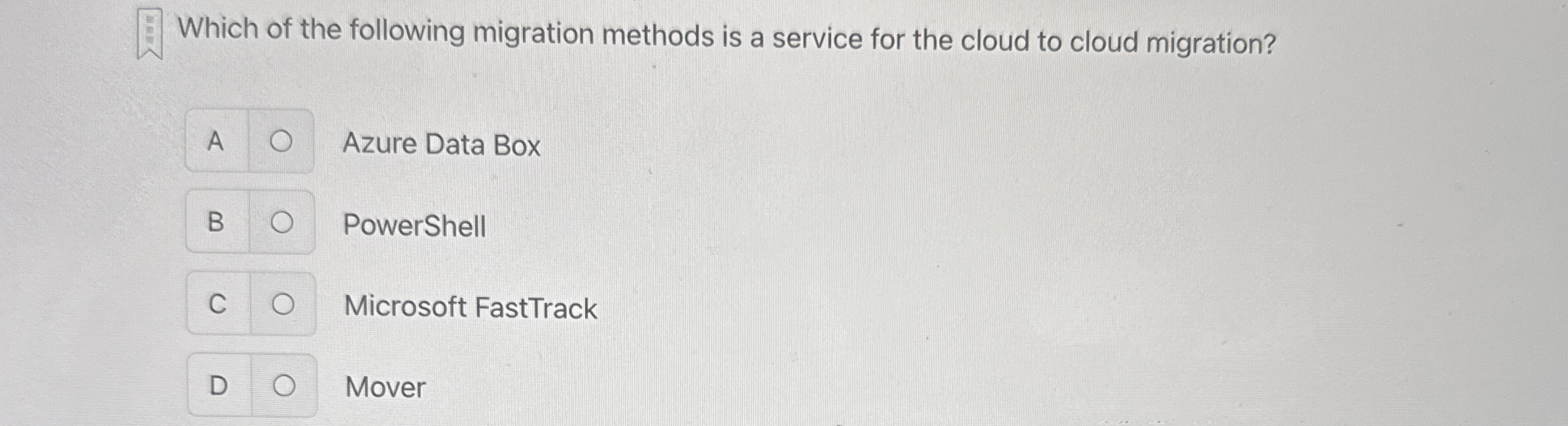 Solved Which of the following migration methods is a service | Chegg.com