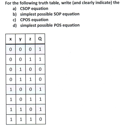 Write (and clearly indicate) ﻿thea) ﻿CSOP equationb) | Chegg.com