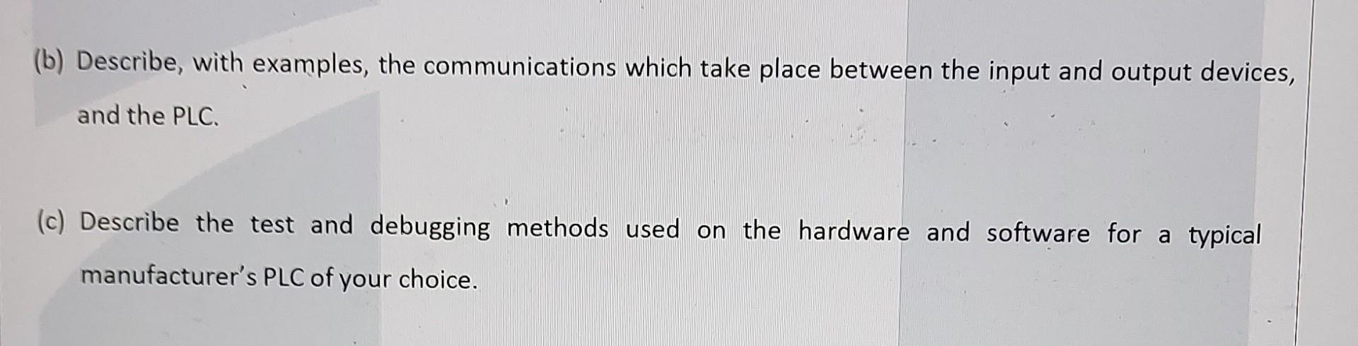 Solved (b) Describe, with examples, the communications which | Chegg.com