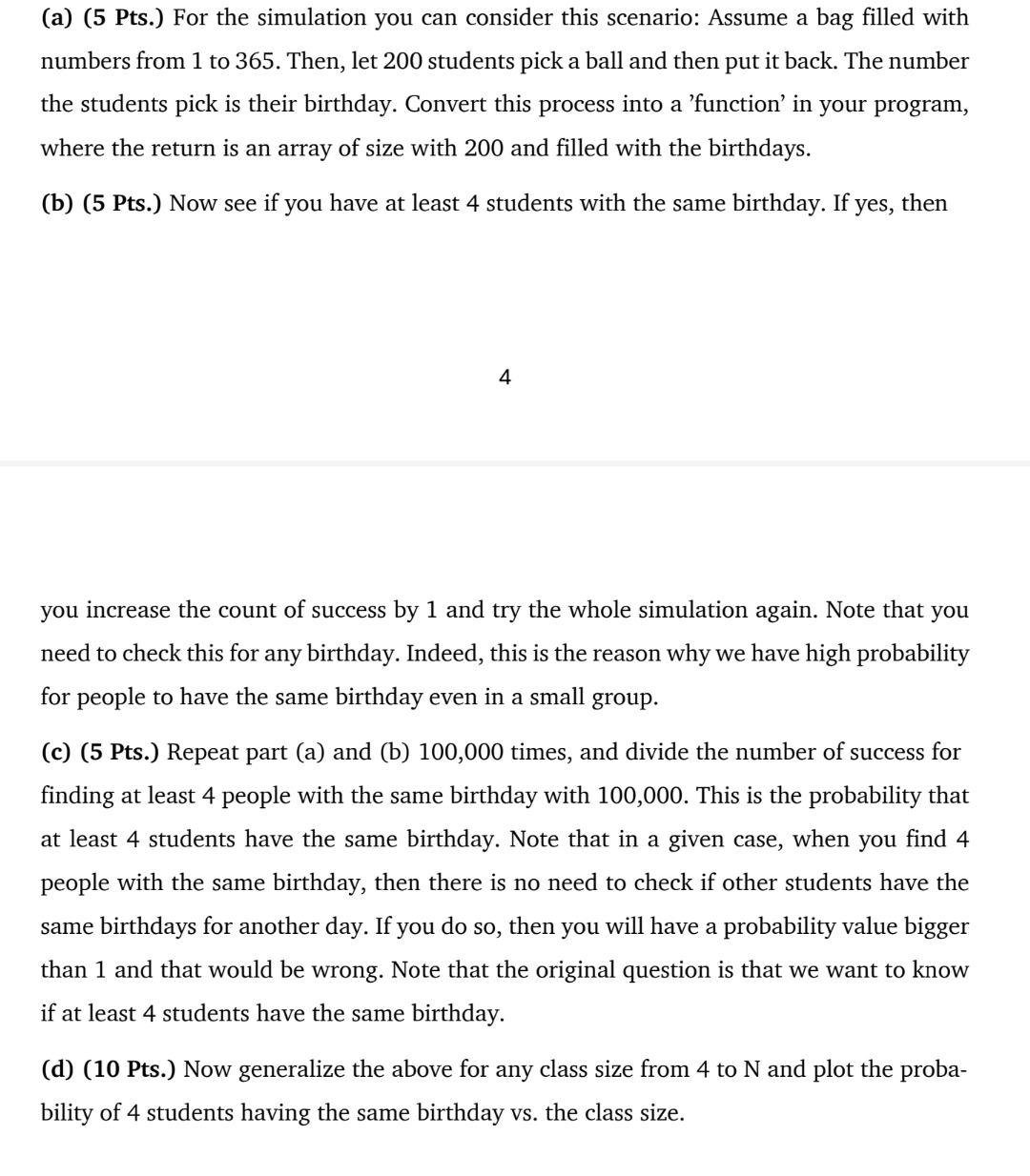 Solved in python please (a) (5 ﻿Pts.) ﻿For the simulation | Chegg.com