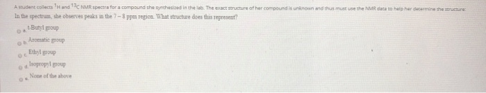 Solved A udent collect and CMR spectra for a compound she | Chegg.com