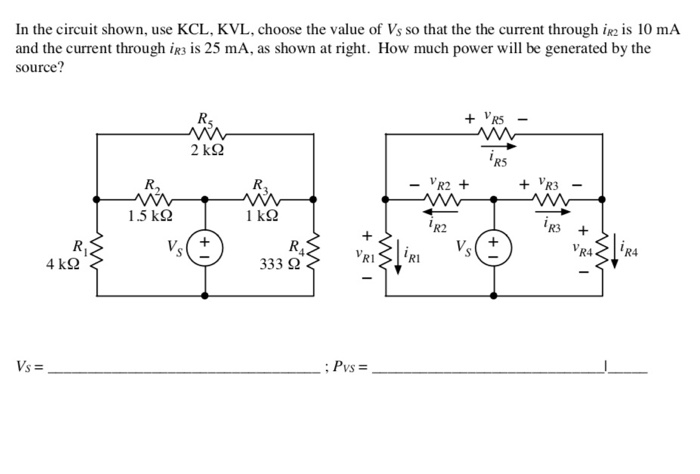 Solved In the circuit shown, use KCL, KVL, choose the value | Chegg.com