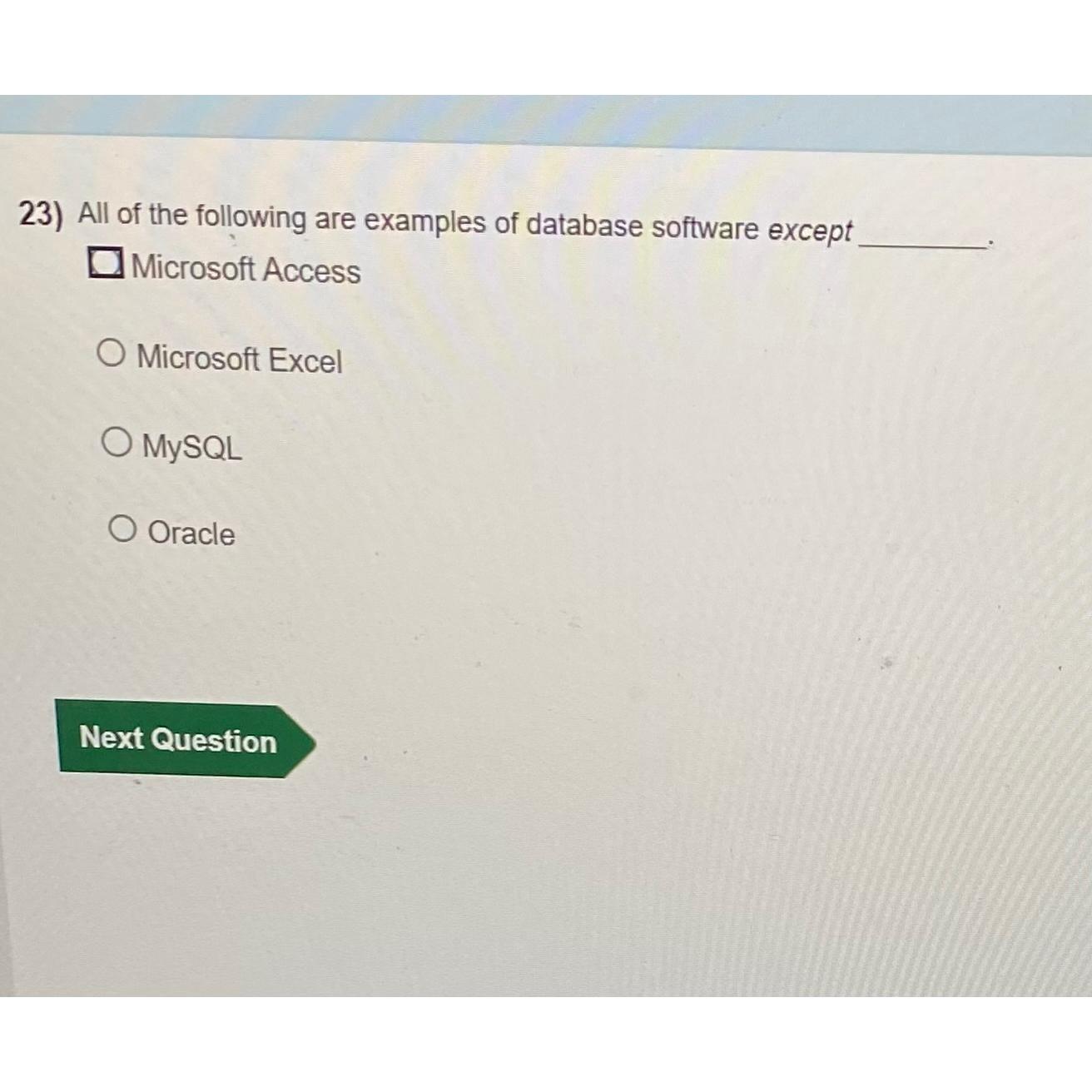 Solved All Of The Following Are Examples Of Database Chegg