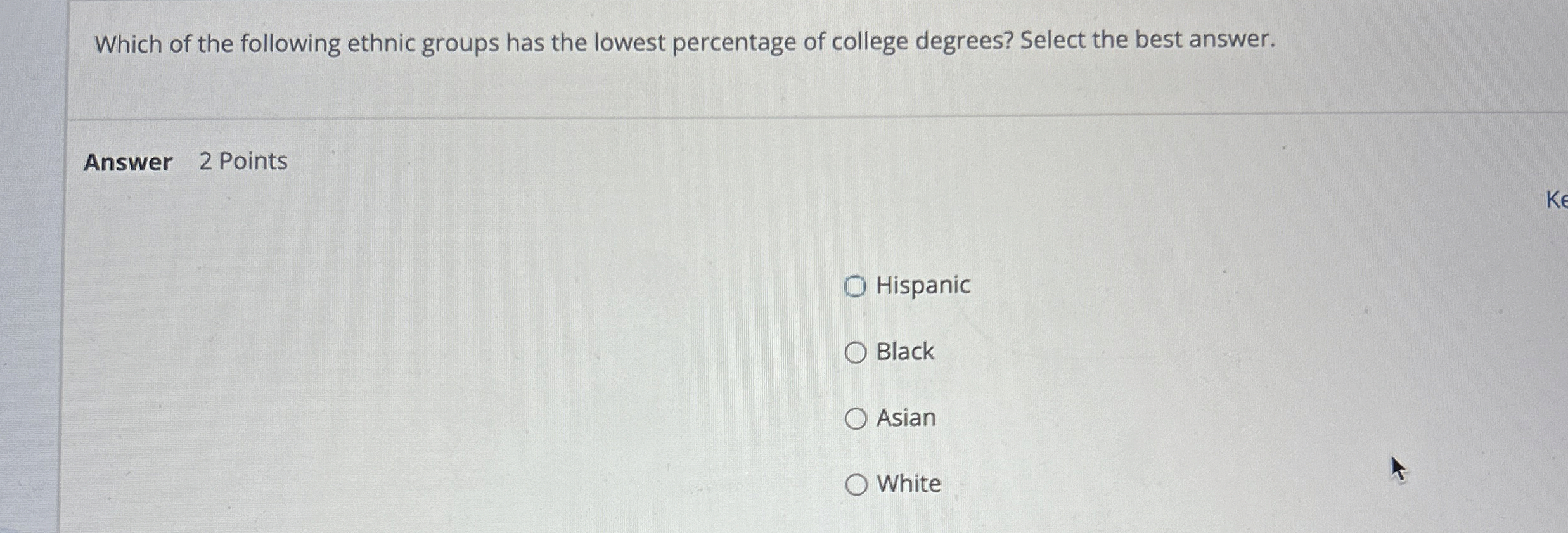 Solved Which of the following ethnic groups has the lowest | Chegg.com