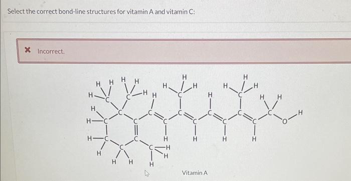 Solved Select the correct bond-line structures for vitamin A | Chegg.com