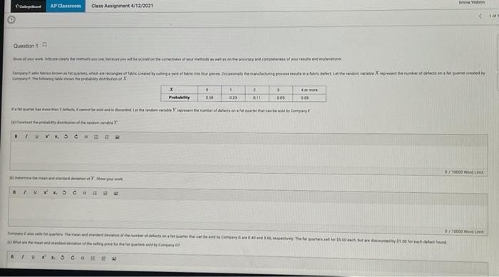 Solved Emin (casமாம் APCS Class Assignment 4/12/2021 | Chegg.com