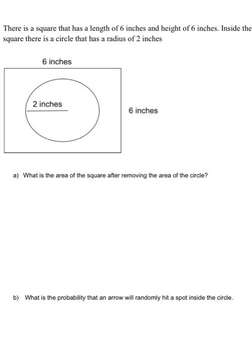 Solved There is a square that has a length of 6 inches and | Chegg.com