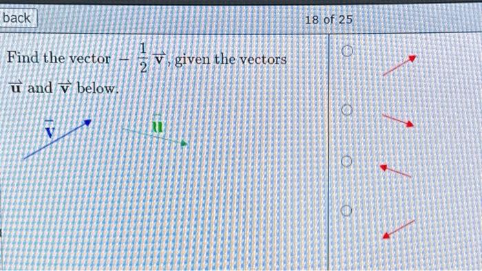 Solved Find the vector ( -rac{1}{2}, rac{1}{v} ), given the | Chegg.com