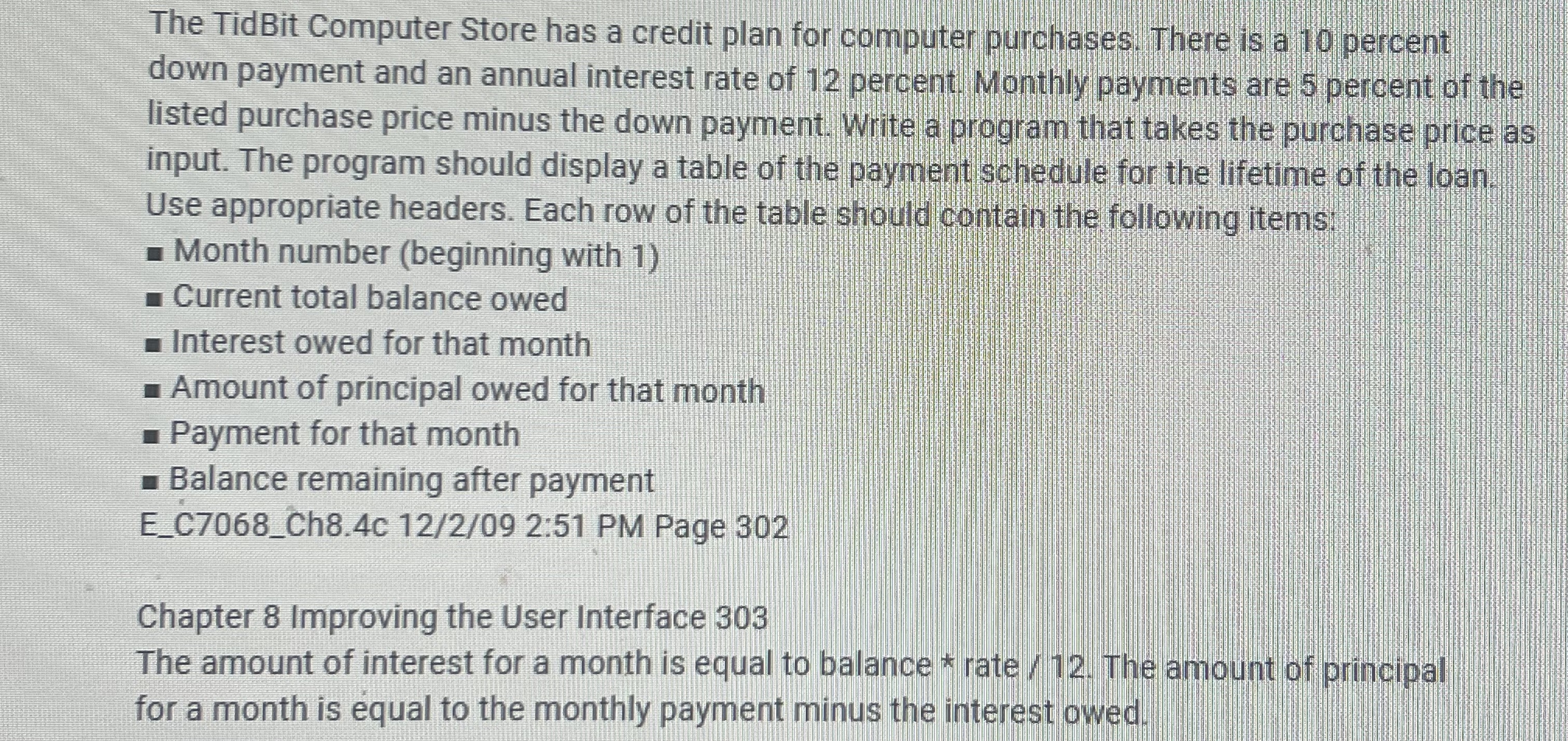 Solved JAVA - ﻿The TidBit Computer Store has a credit plan | Chegg.com