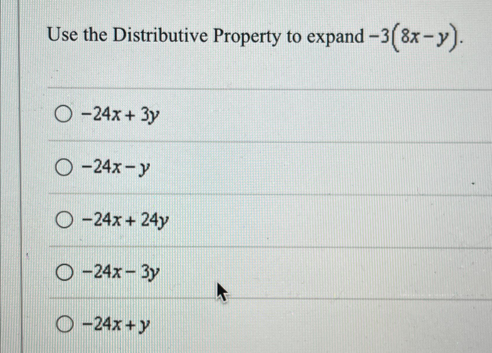 Solved Use the Distributive Property to expand | Chegg.com