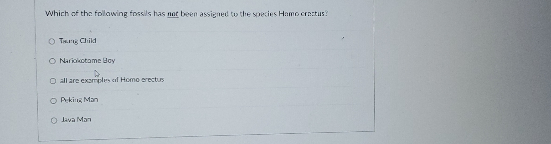 Solved Which of the following fossils has not been assigned | Chegg.com