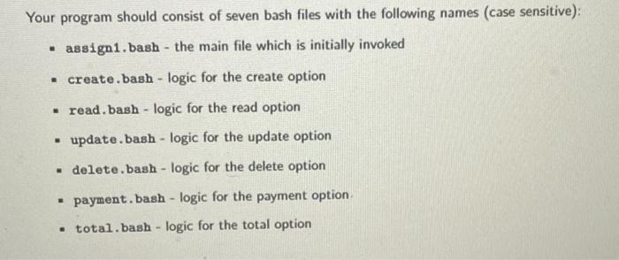 Solved For this assignment, you will use bash create a | Chegg.com