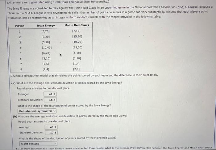 [solved] All Answers Were Generated Using 1 000 Trials An