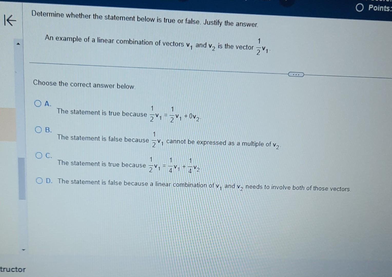 Solved Determine whether the statement below is true or | Chegg.com