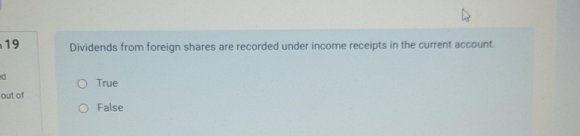 Solved Dividends from foreign shares are recorded under | Chegg.com