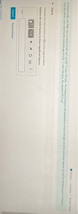 Solved Review Constants Periodic Table A mixture of Hand NH | Chegg.com