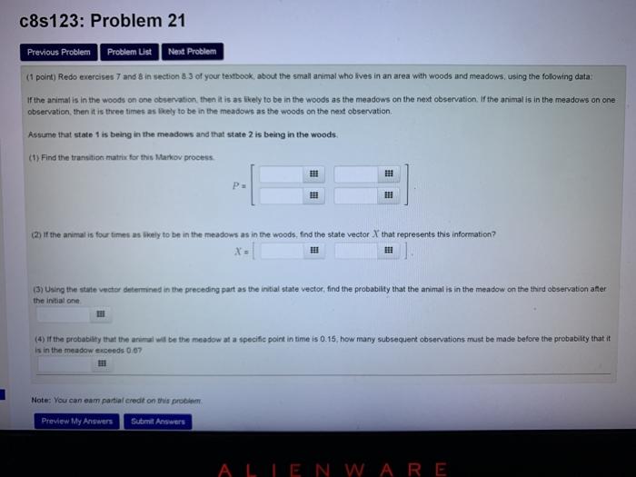 Solved c8s123: Problem 21 Previous Problem Problem List Nest | Chegg.com