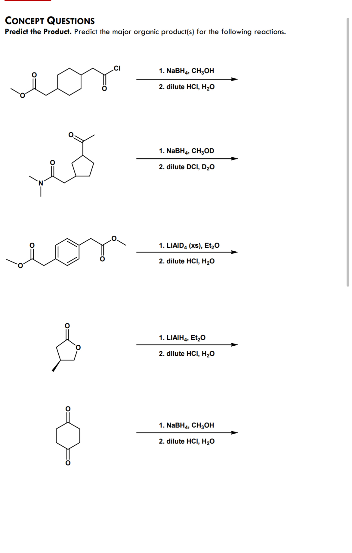 Solved Concept QuestionsPredict the Product. Predict the | Chegg.com
