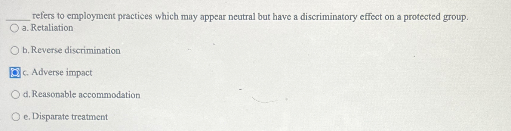 Solved refers to employment practices which may appear | Chegg.com