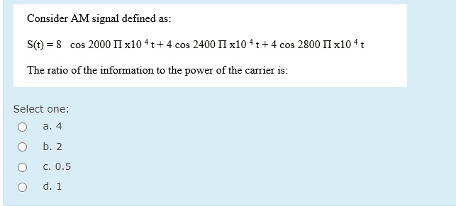 Solved Consider AM signal defined | Chegg.com
