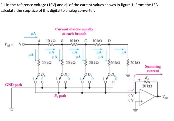 Solved Fill in the reference voltage (10V) and all of the | Chegg.com