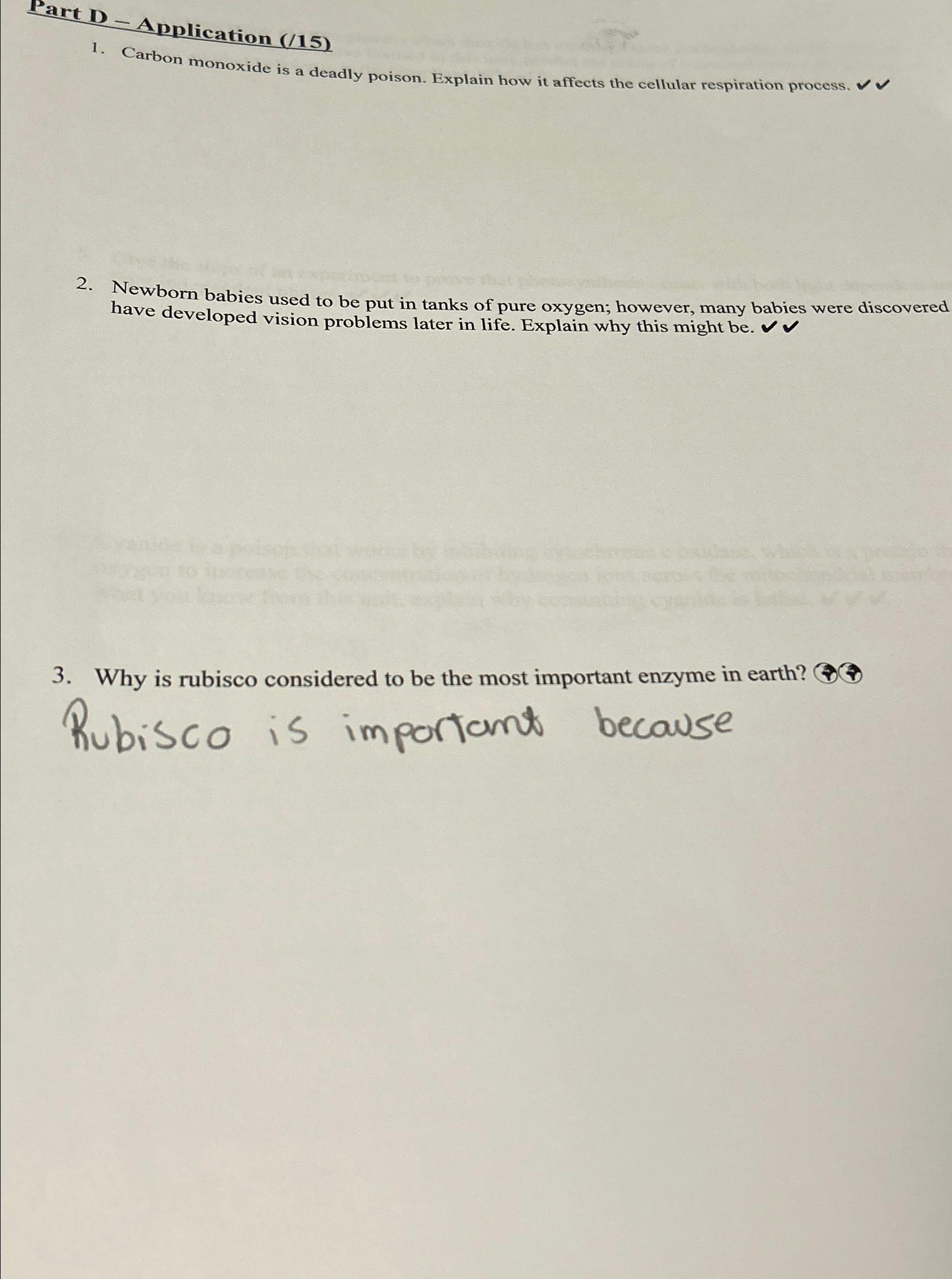 Solved Part D - ﻿Application (/15)Carbon monoxide is a | Chegg.com