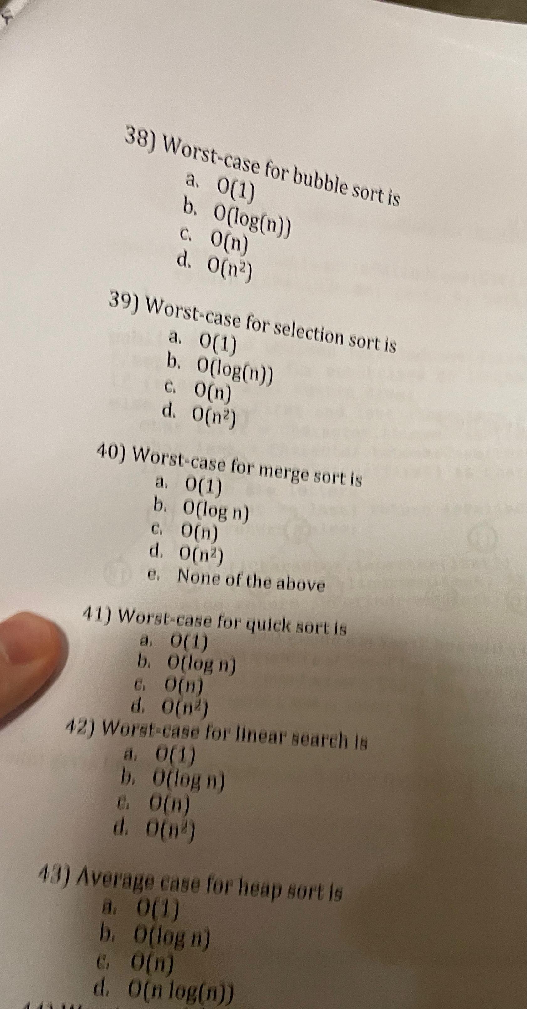 Solved Worst-case for bubble sort | Chegg.com