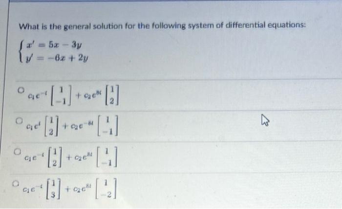 Solved What is the general solution for the following | Chegg.com
