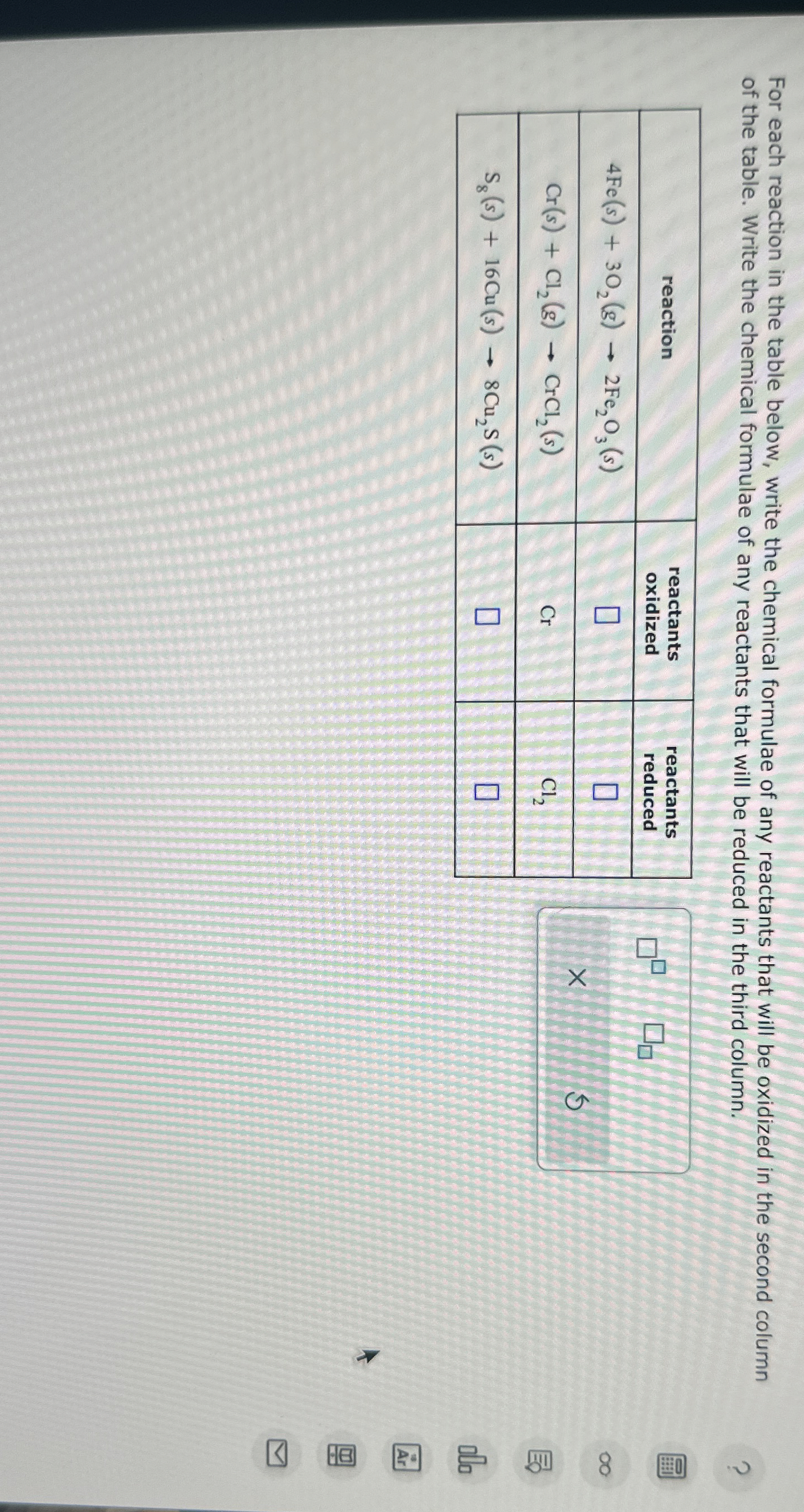 Solved For each reaction in the table below, write the | Chegg.com