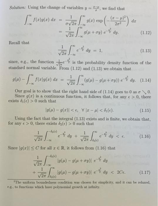 13. Let f(x)=σ2π1exp(−2σ2(x−μ)2). Assume that g:R→R | Chegg.com
