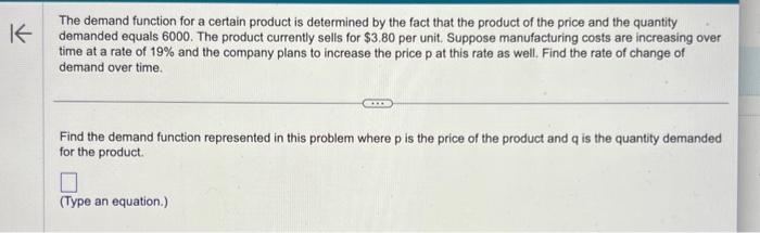 Solved The demand function for a certain product is | Chegg.com